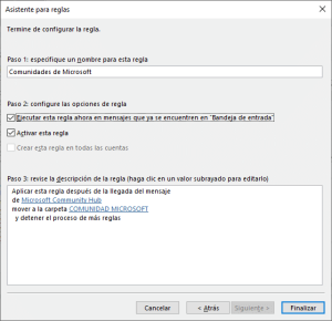 ¿Como crear una regla en Outlook? - soltectra