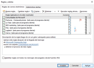 ¿Como crear una regla en Outlook? - soltectra